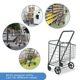 HomGarden Foldable Shopping Cart with Extra Basket & Durable Wheels ...