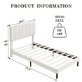 Flolinda Twin Size Bed Frames, Upholstered High Headboard Platform Bed ...
