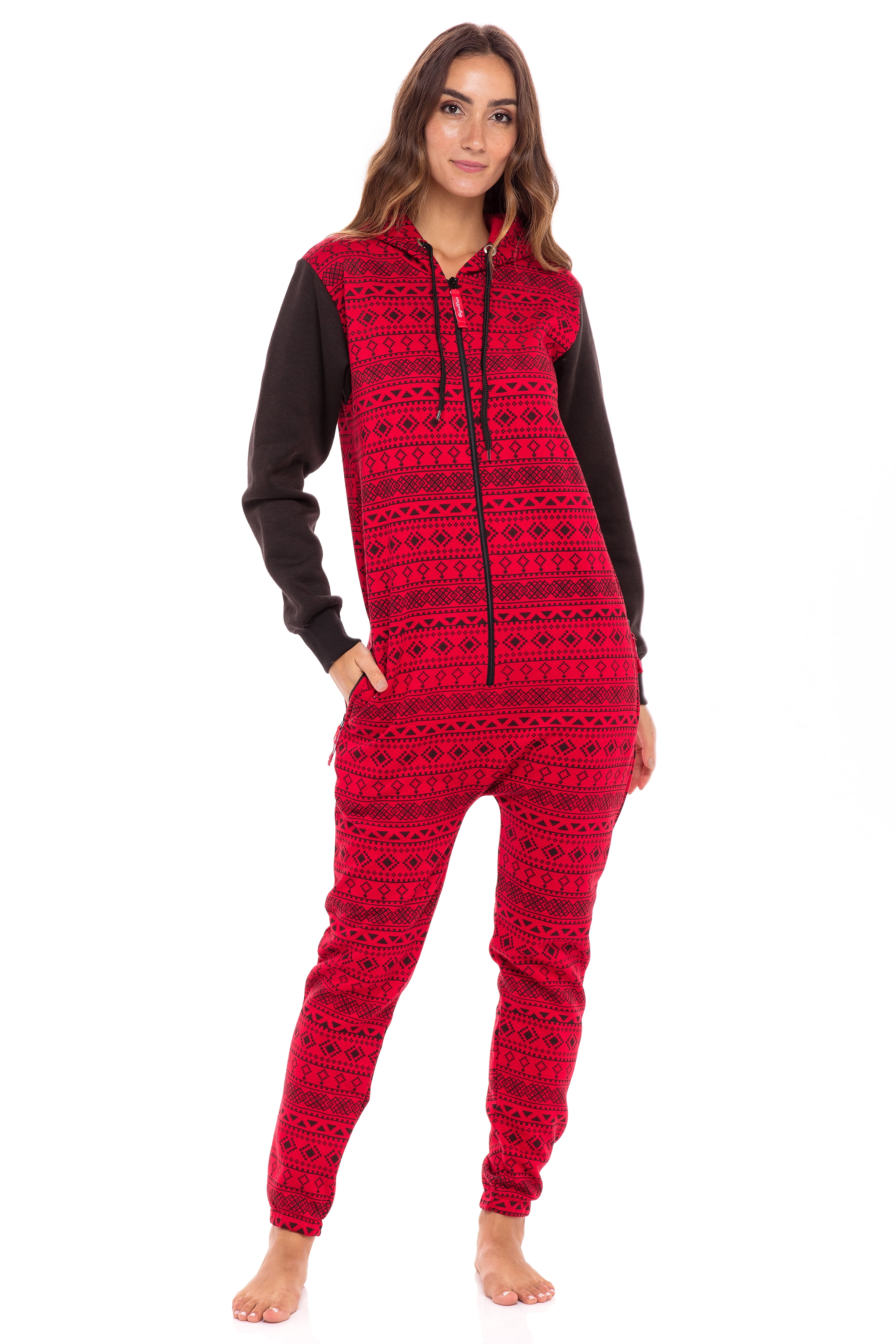 Unisex Sleepwear Adult Jumpsuit for Women One Piece Pajamas Ladies Non ...