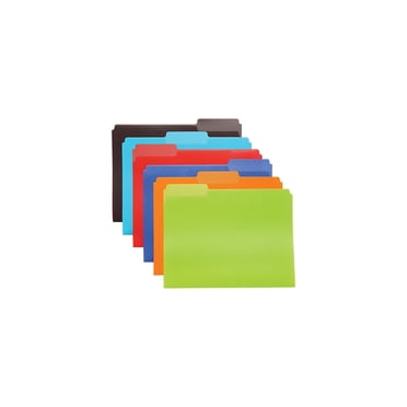 Pendaflex 40523 1/3 Cut Tab Letter Size Glow File Folders - Assorted ...