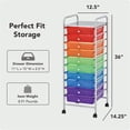 10-Drawer Rolling Storage Cart with Wheels, Slim Metal Frame Organizer ...