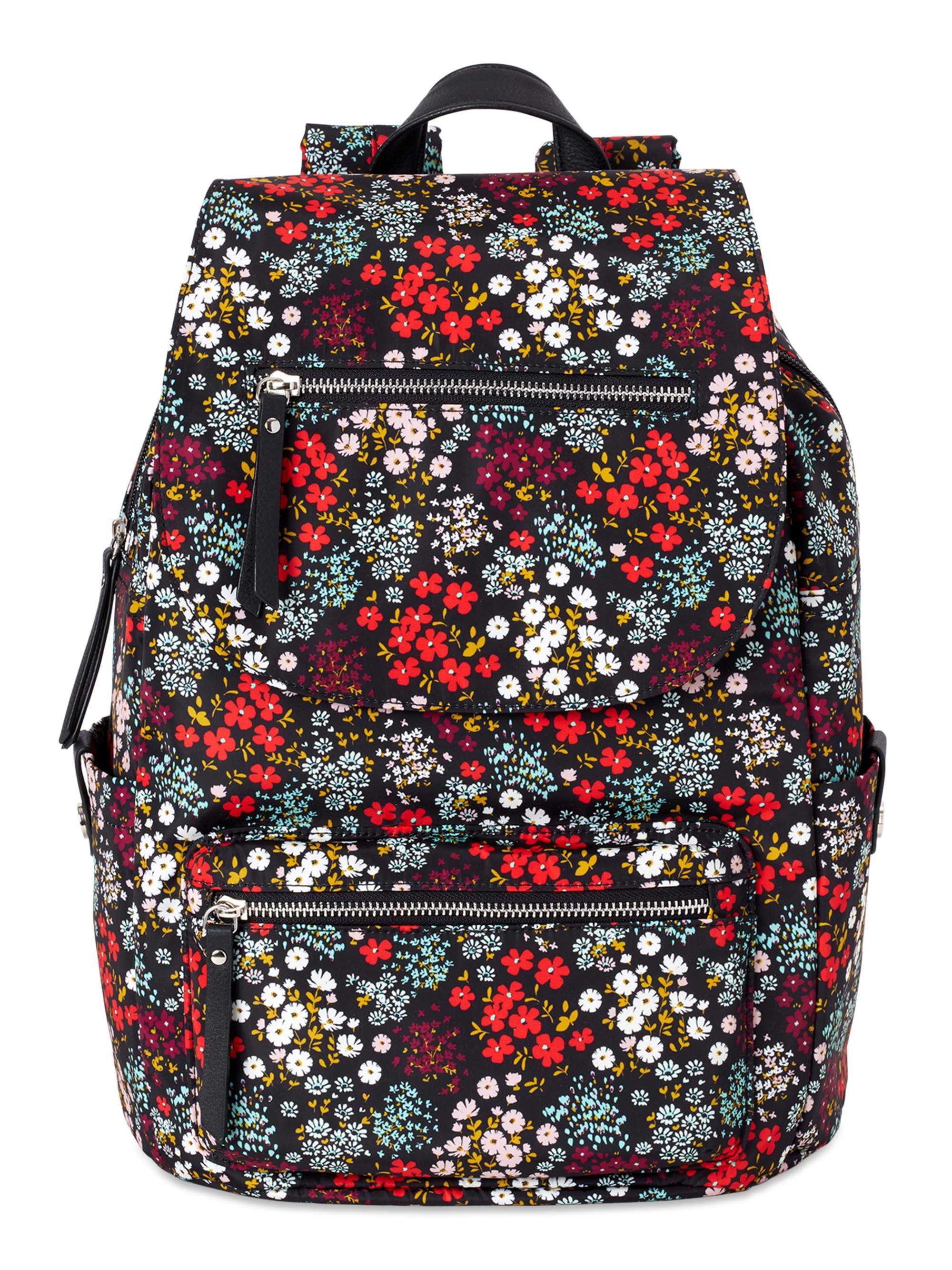 No Boundaries Women’s Nylon Cargo Backpack, Multi Floral - Walmart.com