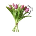 Artificial Tulip Bouquet, 7 Heads Faux Tulips Flowers Short Stem Real ...