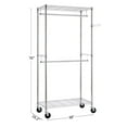Ktaxon Heavy Duty Rolling Garment Rack Portable Double Hanging Rod ...