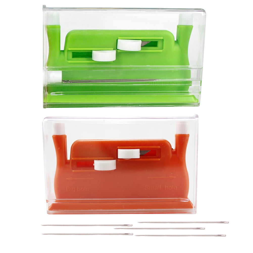 2 Sets Plastic Double Needle Threader Stitch Insertion Hand Machine DIY ...