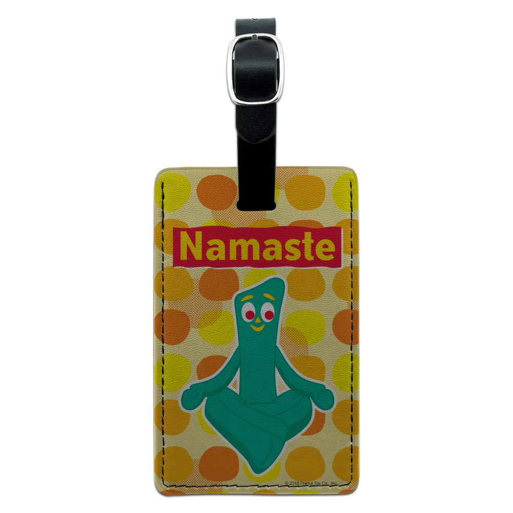 Namaste Gumby - Yoga Meditation Rectangle Leather Luggage Card Suitcase ...