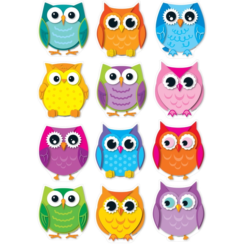 Carson Dellosa Colorful Owls Colorful Cut Outs Classroom Décor 36