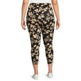 Terra And Sky Womens Plus Size Printed Capri Leggings 2 Pack