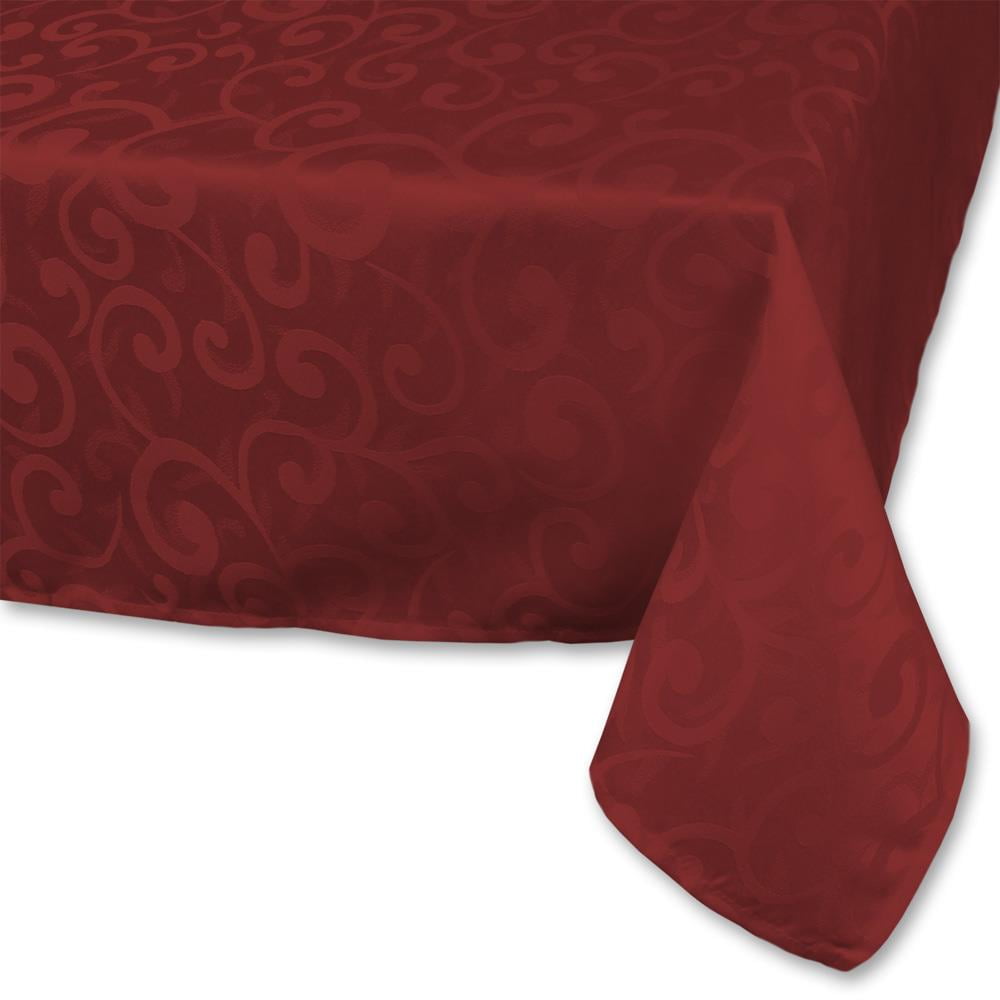 Poly Damask Tablecloth-Color:Wine,Shape:Round - Walmart.com
