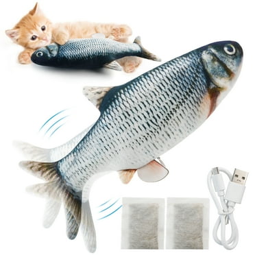 DOTSOG Electric Moving Wagging Fish Cats Toy Realistic Flopping ...
