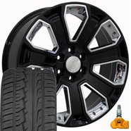 OE Wheels 20 inch Black 5652 Rims & Goodyear Tires Set Fit Specific GM ...