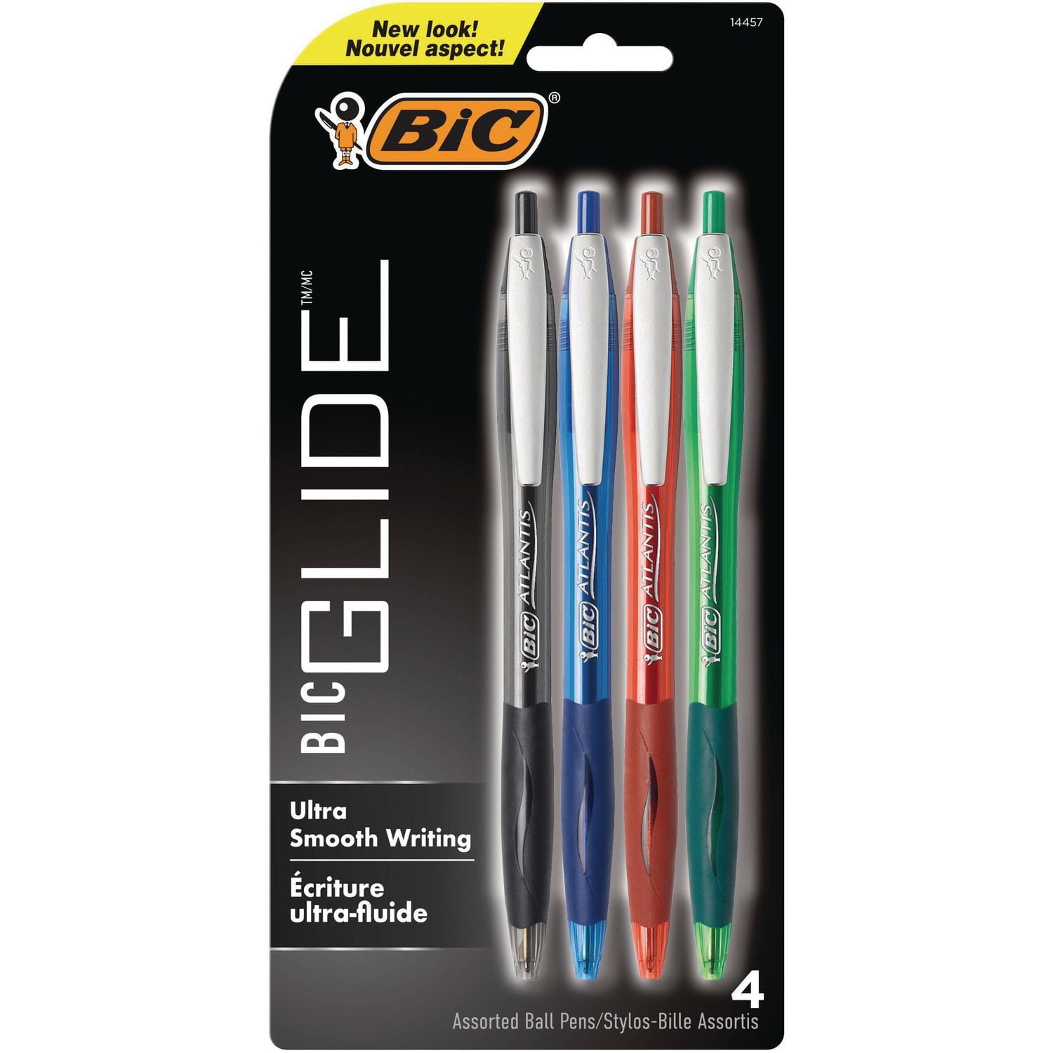 BIC Glide Retractable Ball Pen, Medium Point (1.0 mm), Assorted Colours ...