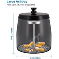 Ashtray with Lid for Cigarettes, Windproof Outdoor Ashtray Smokeless ...