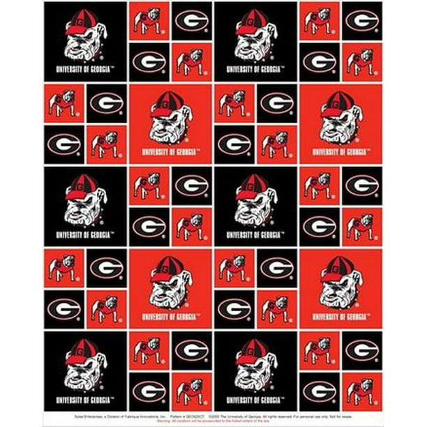 University of Georgia Fabric Fine Cotton Classic Geometric Design-Sold ...