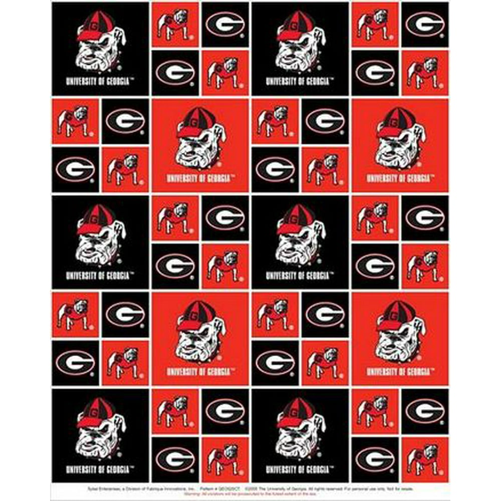 University of Georgia Fabric Fine Cotton Classic Geometric Design-Sold ...