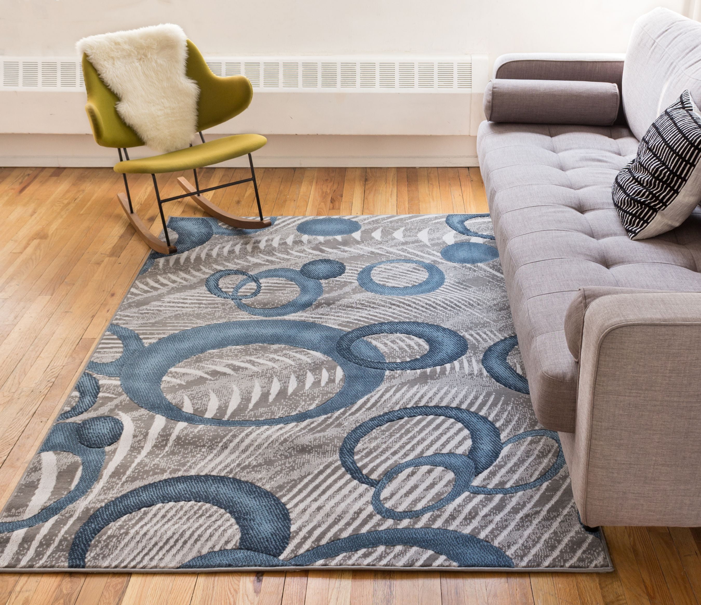 Well Woven Swish Blue Geometric Modern Casual Abstract Swirls Dots ...