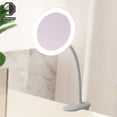 TUSHENGTU 6.5" Clip Makeup Mirror with Lights, Gooseneck Travel 10x ...