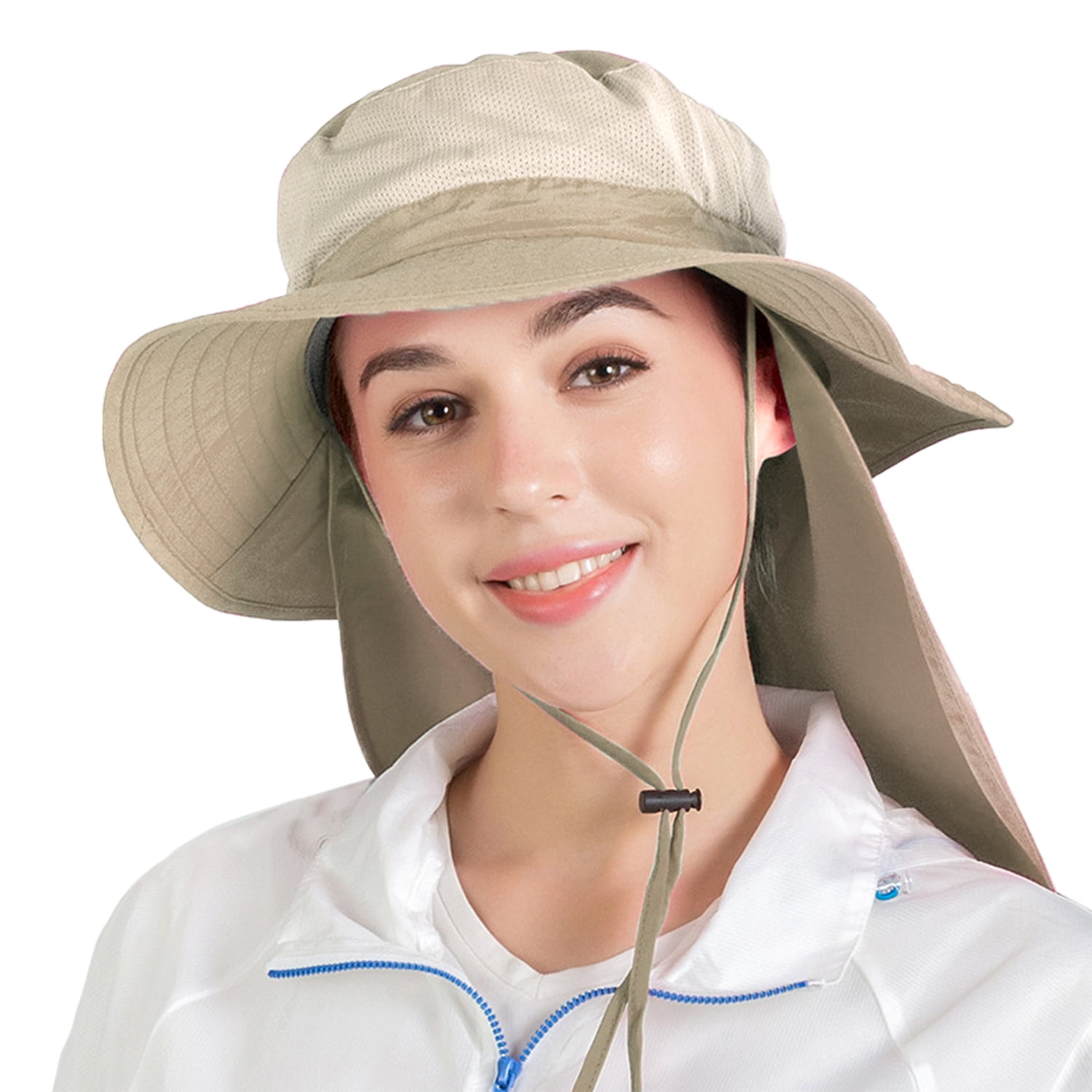 Orolay Unisex Outdoor Hats Wide Brim Sun Hat with Neck Flap Cover UPF ...
