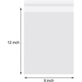 100 Count 9x12 Inch Clear Poly Bags for Packaging Clothing Shirts Self ...