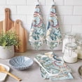 4 Pack Ocean Octopus Kitchen Towels Starfish Coral Flower Blue Theme ...