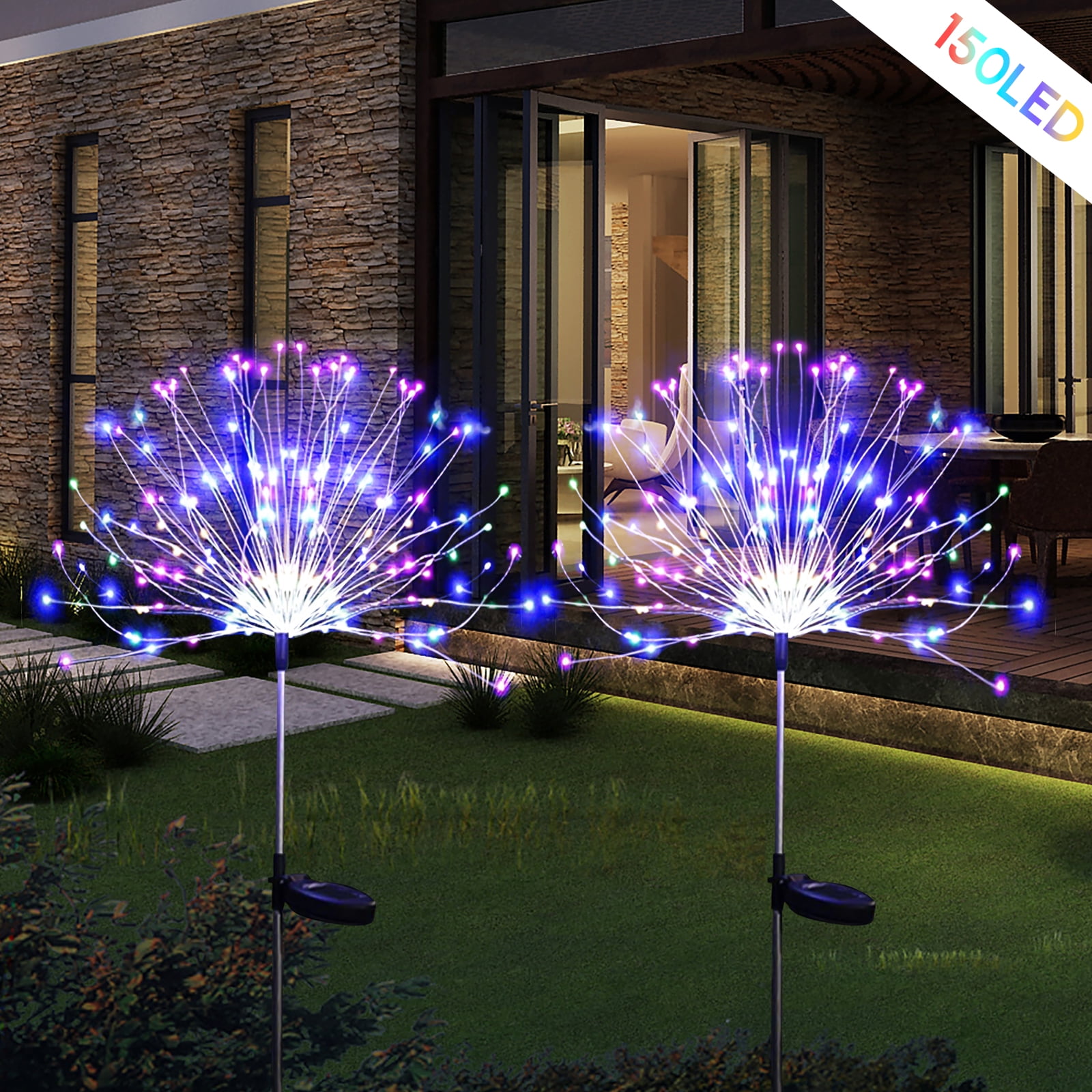 Solarera Outdoor Solar Fireworks Light 150 Led Light Source 8 Flashing