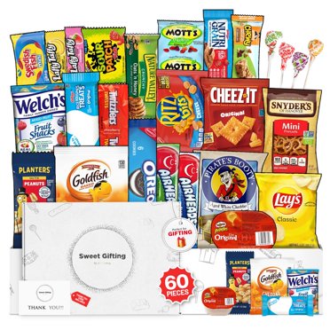 Fun Flavors Box Candy Gift Box 60 Count Sweet Treats Snack Care Package ...
