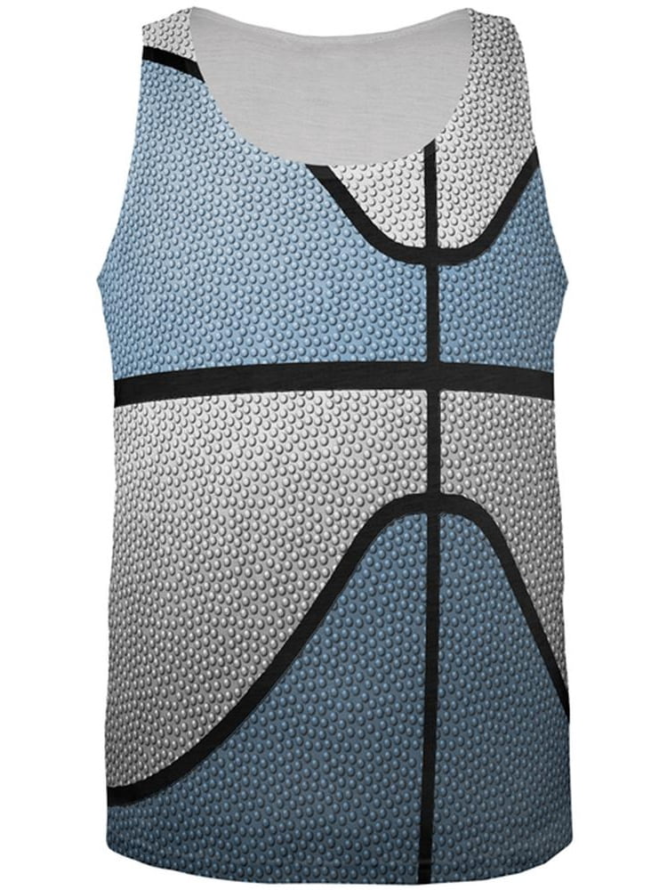Championship Basketball Light Blue & White All Over Mens Tank Top Multi ...