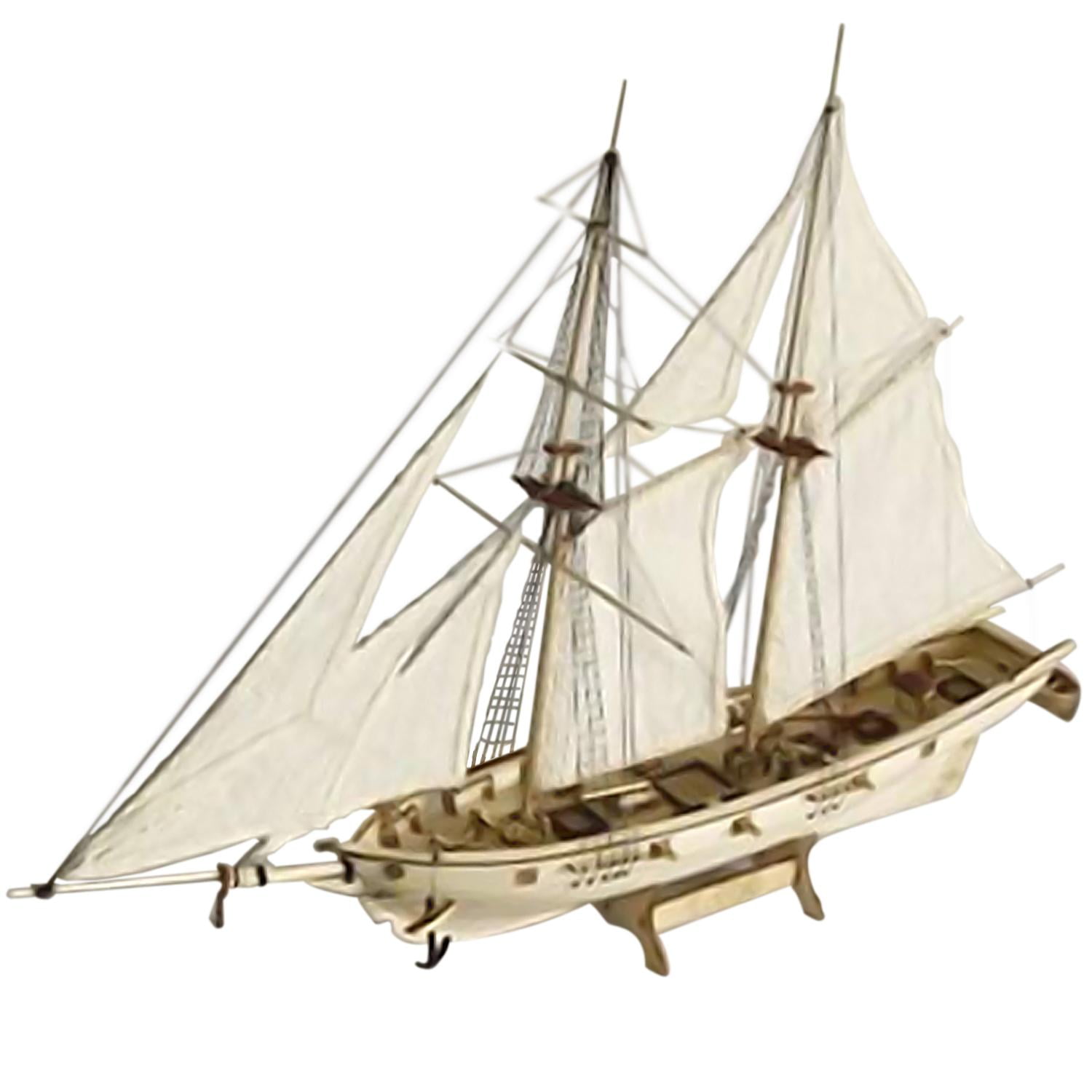 Barco Armable SailBoatHalcon 1Pza Halcón 1:100 40x30x15cm Madera Café ...