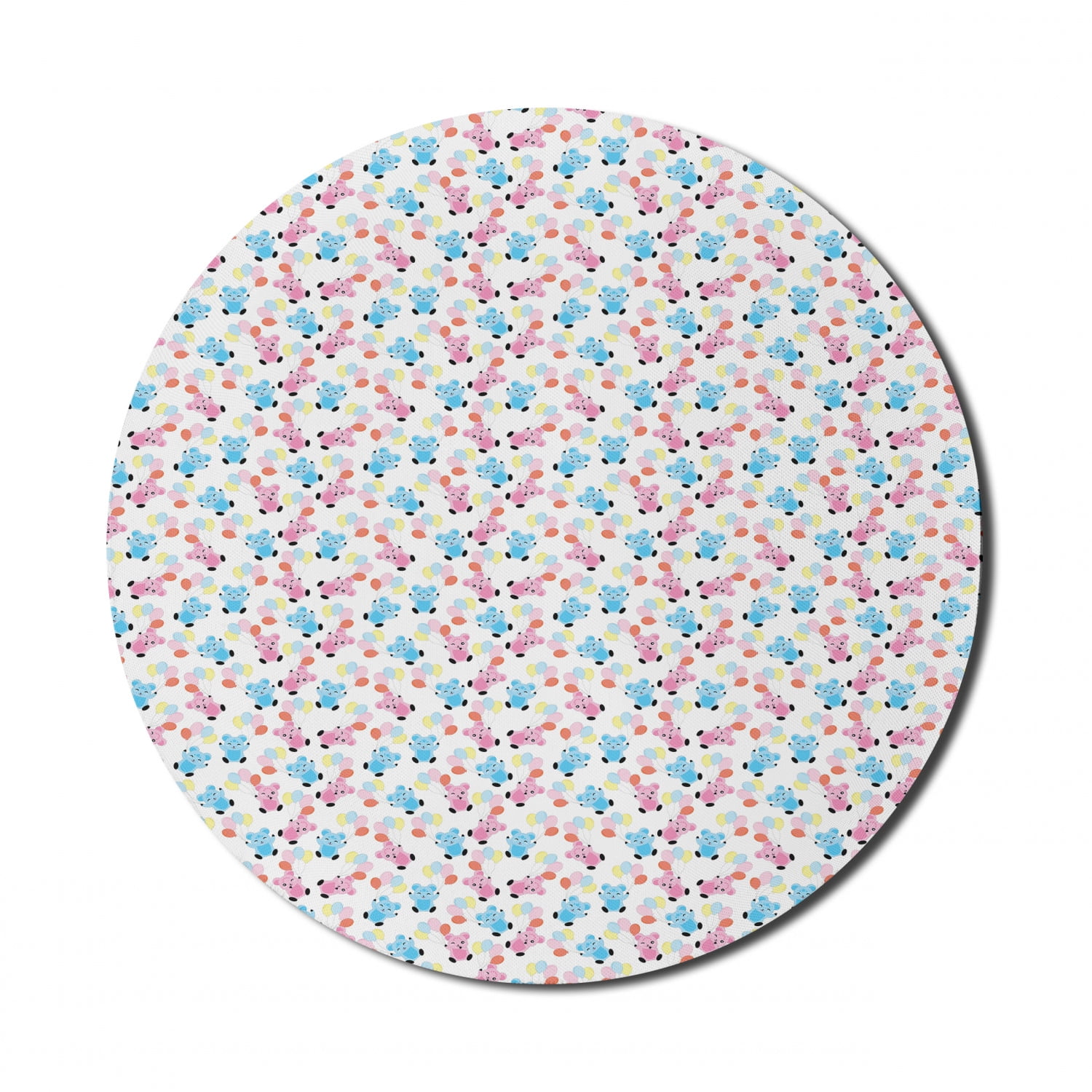 Cartoon Mouse Pad for Computers, Colorful Balloons with Happy Teddy ...