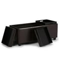 Simpli Home Avalon Extra Large Storage Ottoman with 3 Serving Trays ...