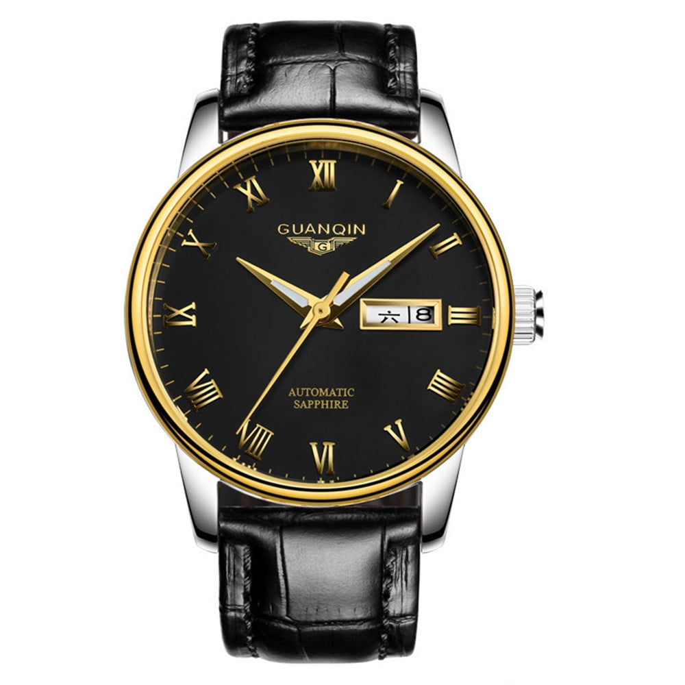 GUANQIN Men Business Analog Automatic Self-Winding Mechanical Stainless ...