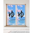 Bold Ink Script Window Privacy Film Japandi Blue Sky Mount Fuji Cherry ...