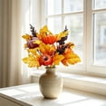 Artificial Maple Leaf Floral Decor, Bendable Wire Stem, Vivid Autumn ...