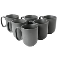 Our Table Landon 4 Piece 15 Ounce Round Stoneware Mug Set in Pepper ...