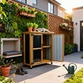 Outdoor Storage Cabinet Wood Storage Shed Waterproof Roof, Double ...