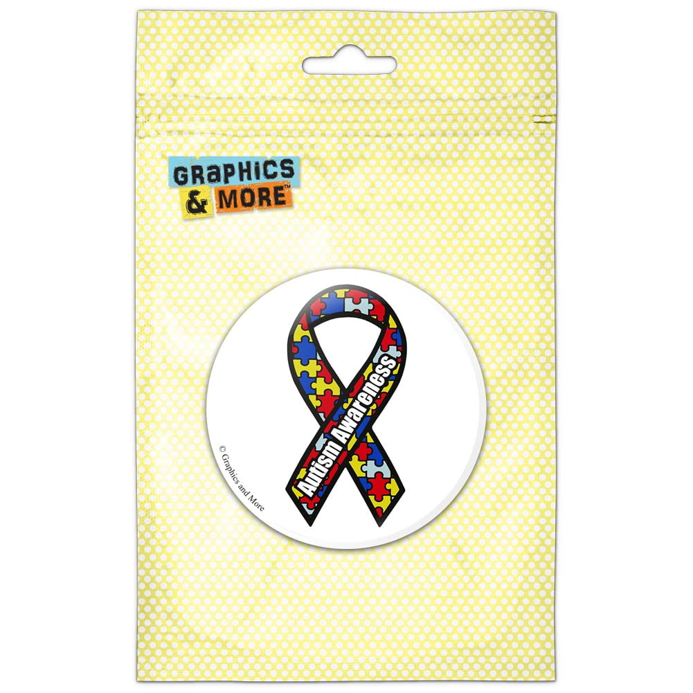 Autism Awareness Ribbon on White Refrigerator Button Magnet - Walmart.com