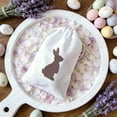 Easter Bags White Fabric Rabbit Silhouette Pouch Simple Candy Cloth ...