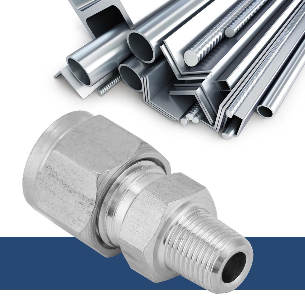 Tube Fittings Air ZG1/8-3 Straight Ferrule Joint 1 Pcs ZG1/8 Compression Fitting Made of ...