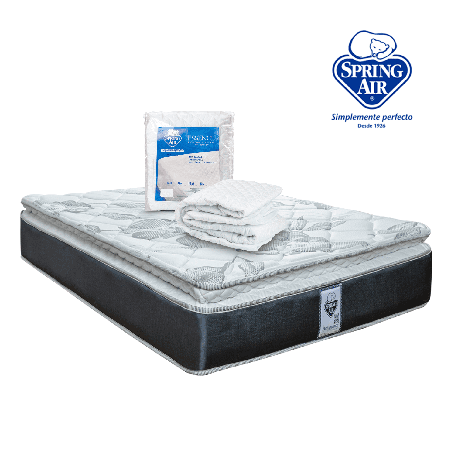 Paquete Colchón Queen Size Spring Air Protector de Colchón Queen Size ...