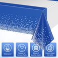 3Pcs Blue and Silver Tablecloth Set, Disposable Royal Blue Plastic ...