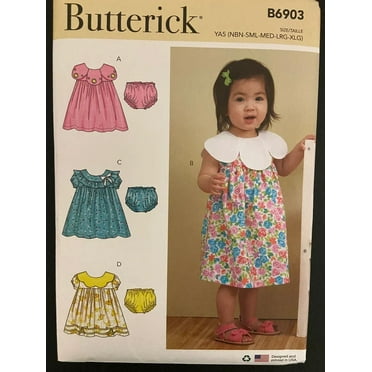 Butterick Pattern Infants' Dress, Jumper, Romper, Jumpsuit, Panties and ...
