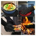 Extreme Heat Resistant BBQ Gloves for Cooking Durable and Heatproof Gloves with Silicone Grip ...
