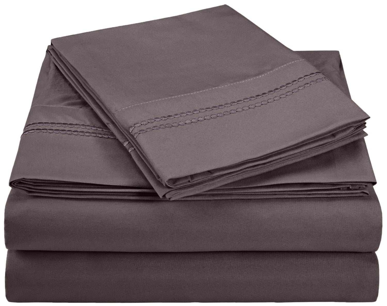 Wrinkle-Resistant 2-Line Embroidery Microfiber Sheet Set - Walmart.com ...
