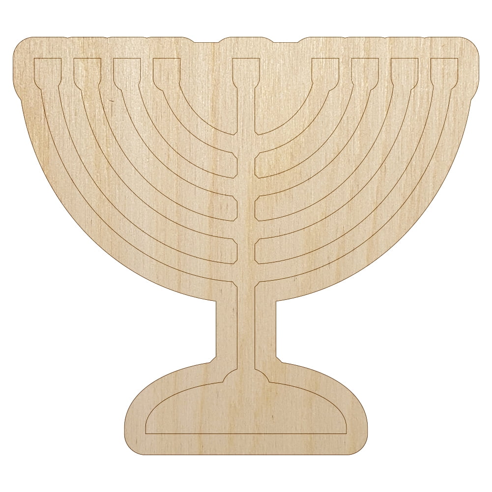 Menorah Hanukkah Wood Shape Unfinished Piece Cutout Craft DIY Projects ...