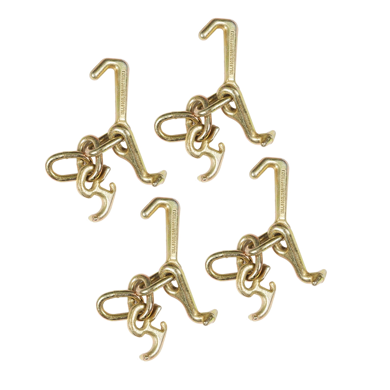 4-Pack Tow Chains Grade 70 Chain V-Bridle with RJT Cluster Hooks Truck ...