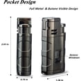 DAYI Metal Lighter Triple Jet Flame Refillable Butane Windproof Lighter ...