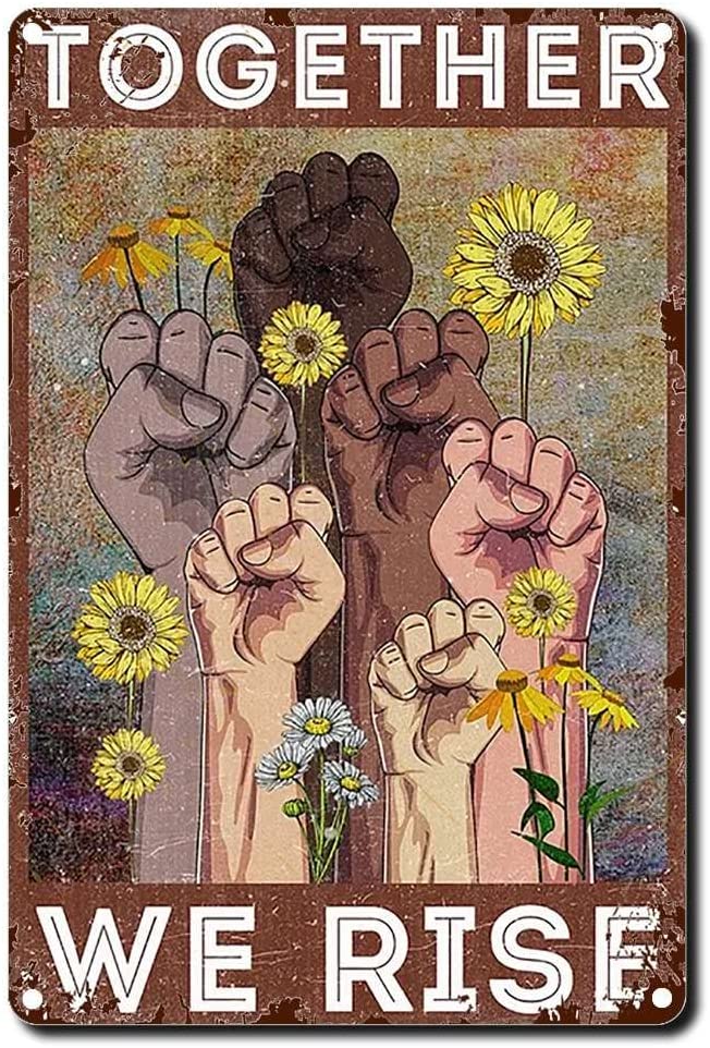 Tin Sign Together We Rise Vintage Together We Rise Framed Canvas Human ...