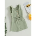 Baby Kids Girl Sleeveless Ribbed Romper 6 12 18 24 Months 2T 3T 4T ...
