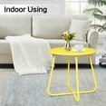 Ecomex Round Metal Side Table, End Table, Small Patio Coffee Table for ...