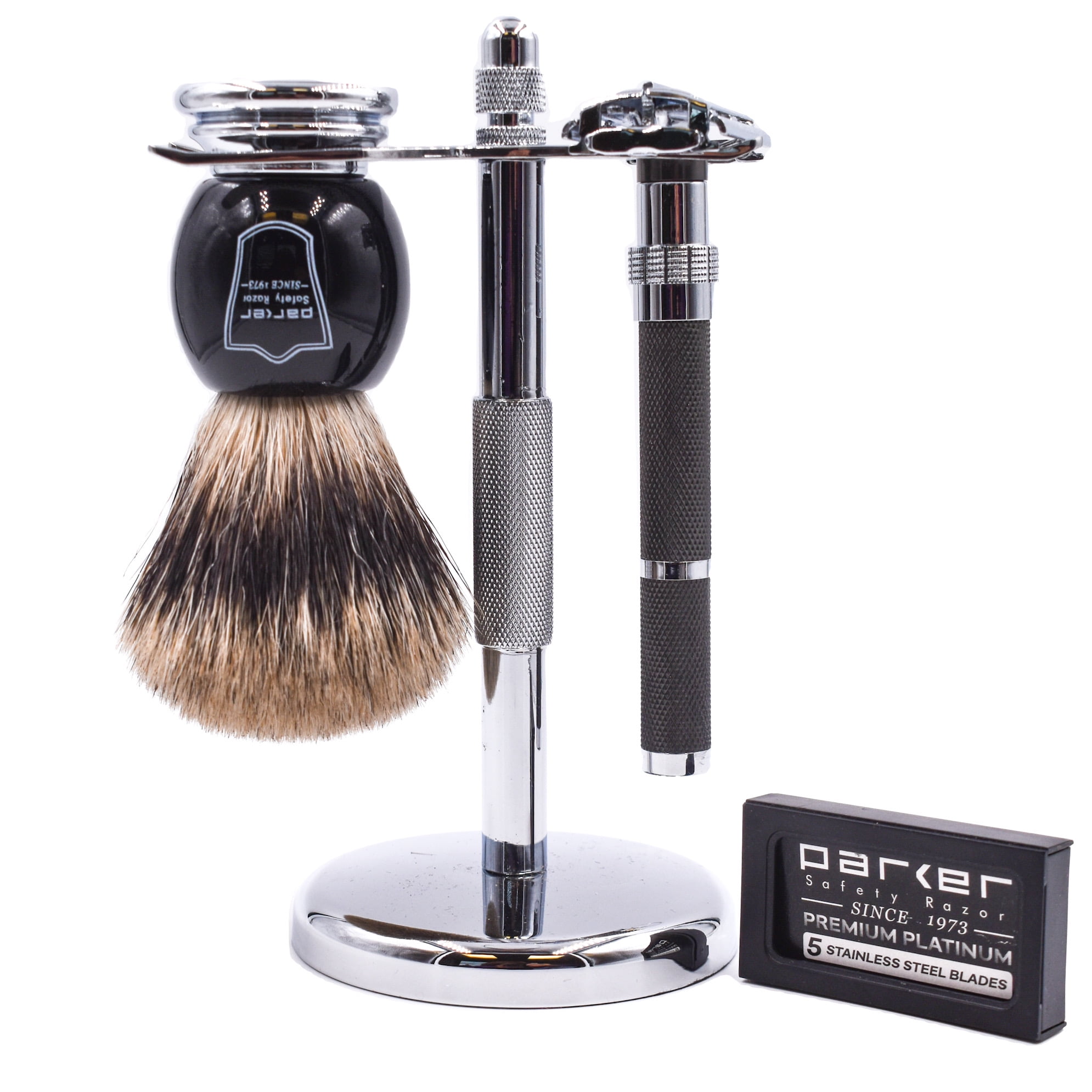 Parker Safety Razor 96R Men's Safety Razor Shave Set - Pure Badger ...